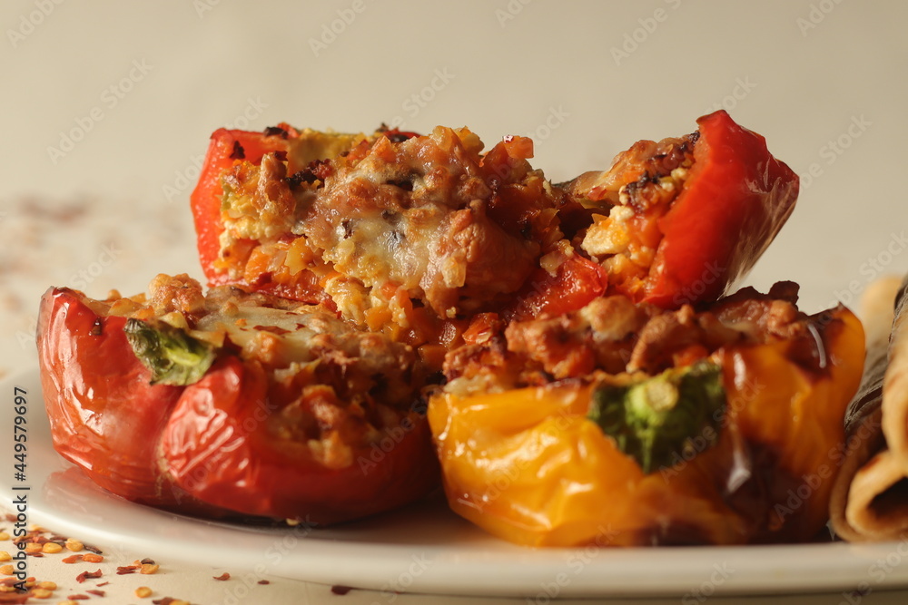 Stuffed bell peppers. Made by air frying the Bell peppers stuffed with ...