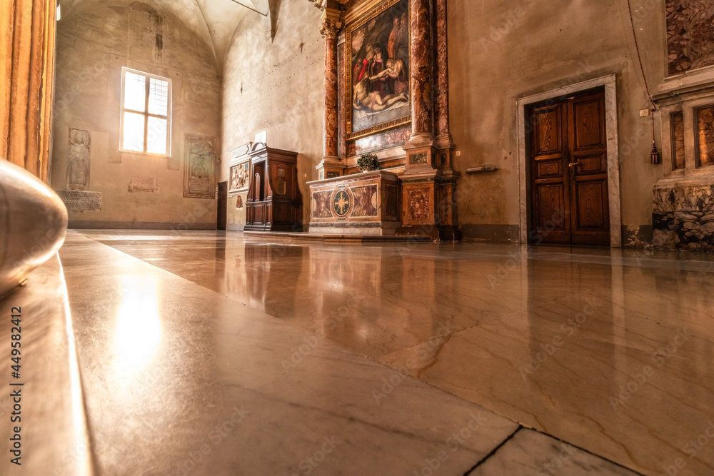 interior of a church in Rome. Roman catholic church interior ...