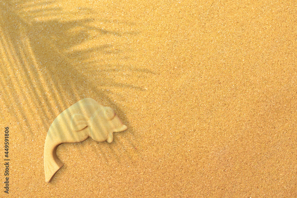 Fish sand sclupture on a holiday beach made out of beachsand. Stock ...