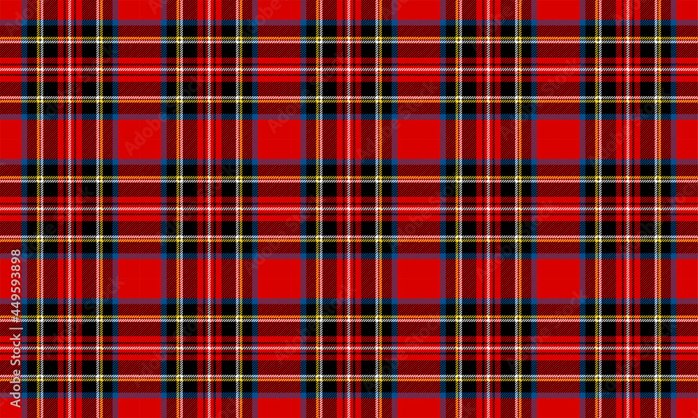 Royal Stewart tartan plaid. Scottish traditional fabric swatch. Stock ...
