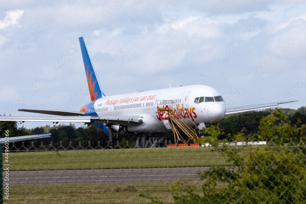 Boeing 757 airplane at the airport. Retired early due to the Covid 19 ...