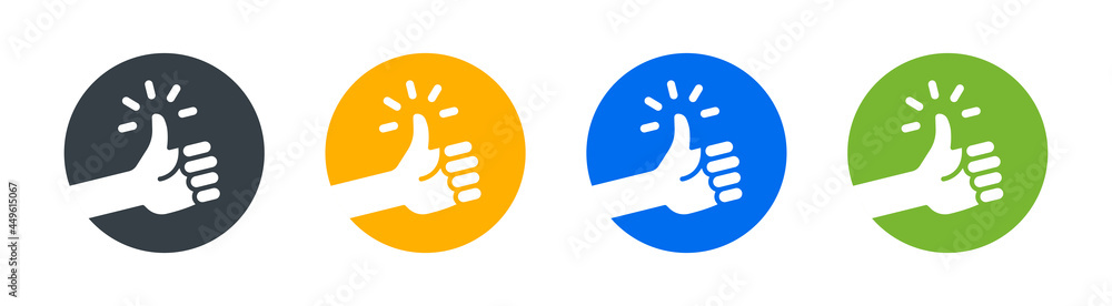 Hand showing thumbs up icon. Symbol of excellent, good, positive, like ...