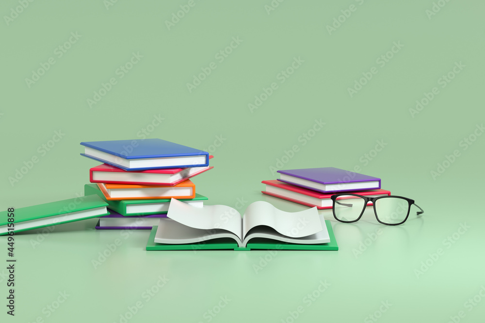 3d rendering book and reading concept 素材庫插圖 | Adobe Stock