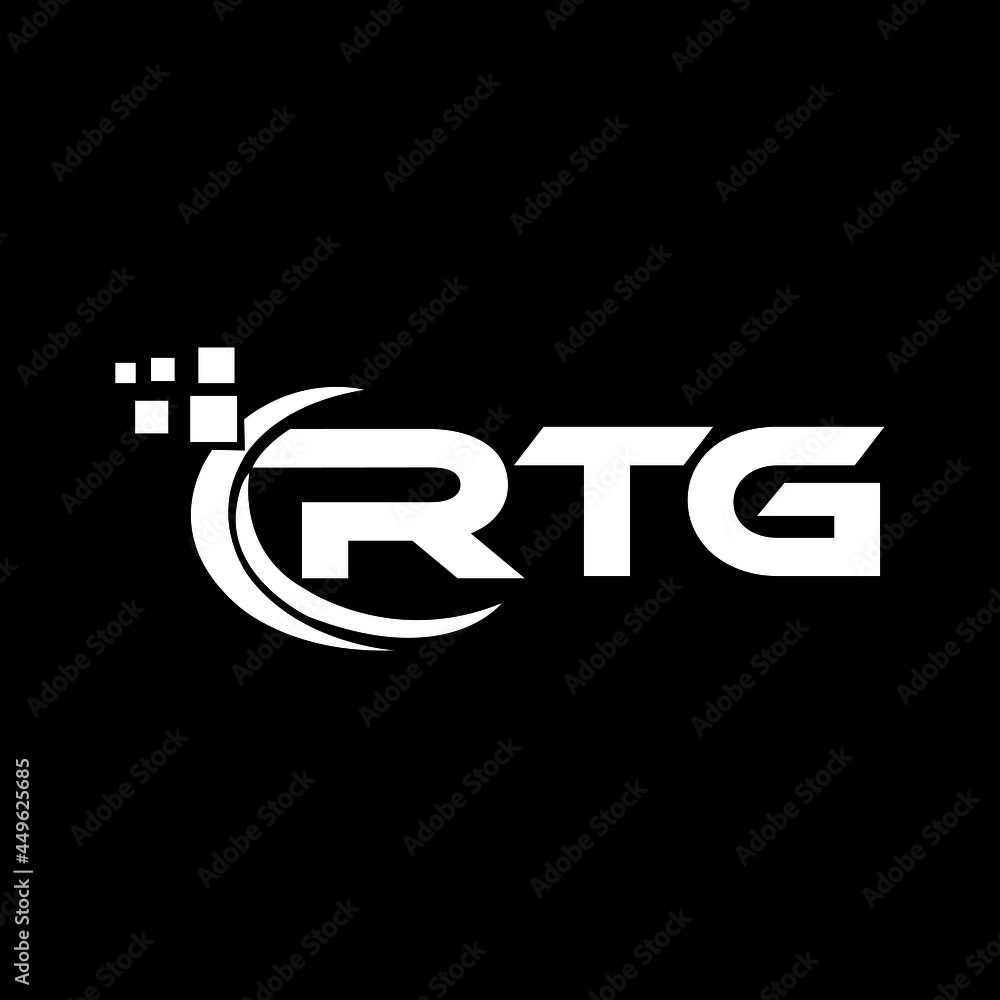 RTG letter logo design on black background. RTG creative initials ...