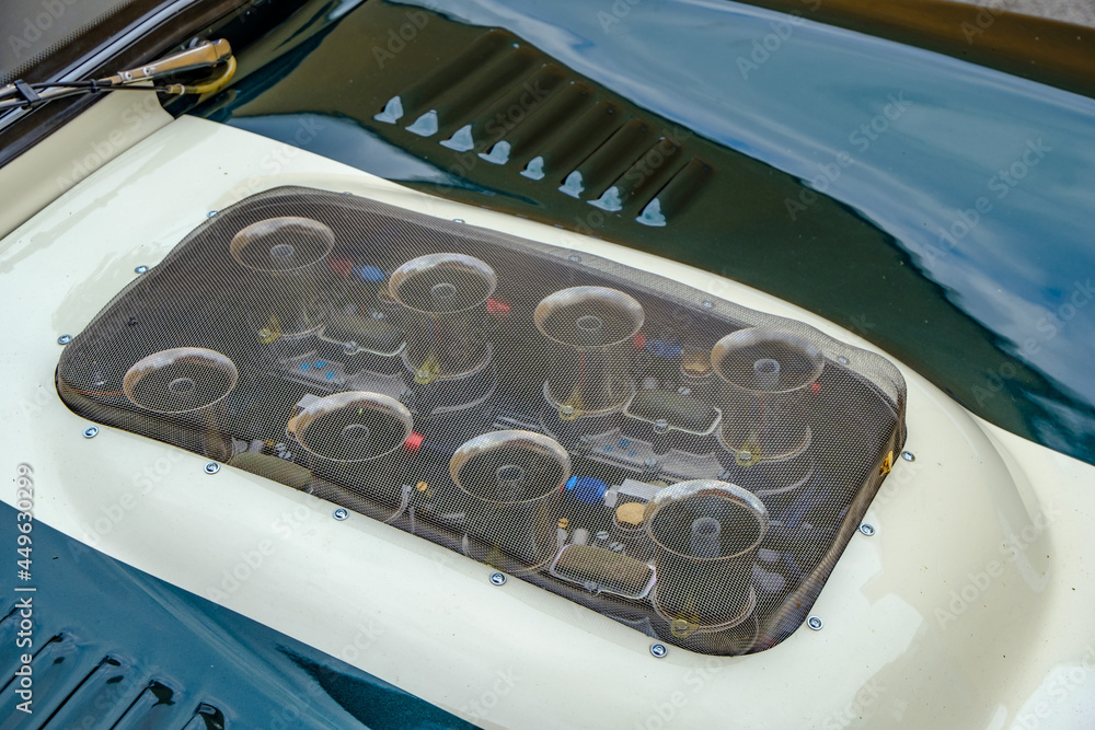 v8 engine of a vintage tvr griffith sportscar Stock Photo | Adobe Stock