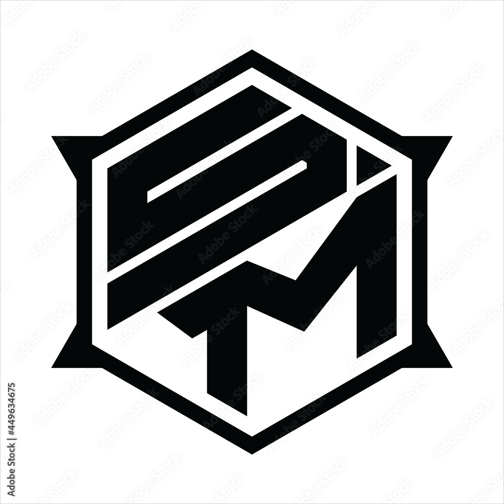 SM Logo monogram design template Stock Vector | Adobe Stock