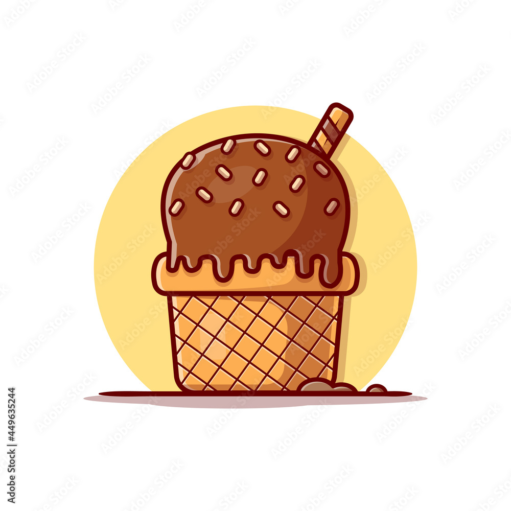 Ice Cream Scoop Cartoon Vector Icon Illustration. Food And Drink Icon ...