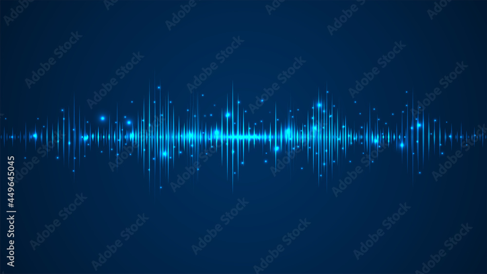 Sound wave. Voice digital waveform background Stock Vector | Adobe Stock