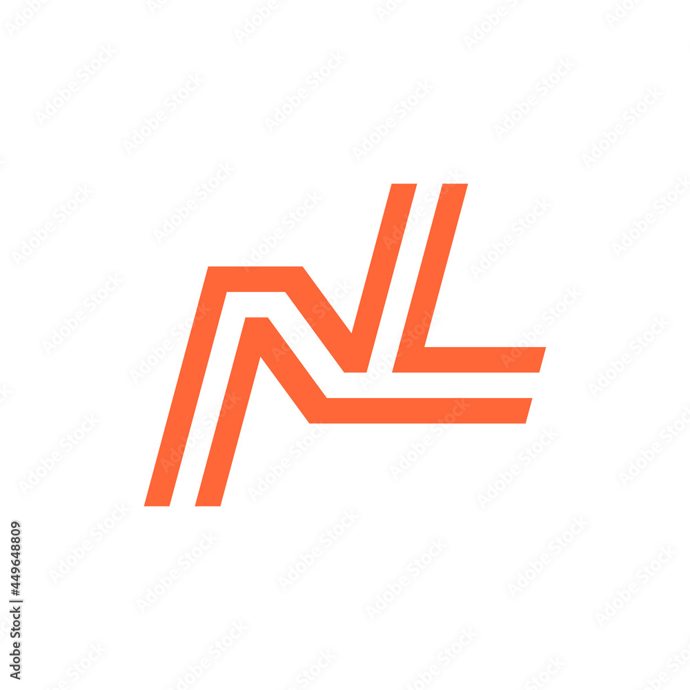 NL letter vector logo, monogram and initial shapes, clean and modern ...