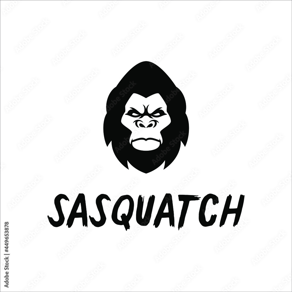 Sasquatch face logo with masculine design style Stock Vector | Adobe Stock