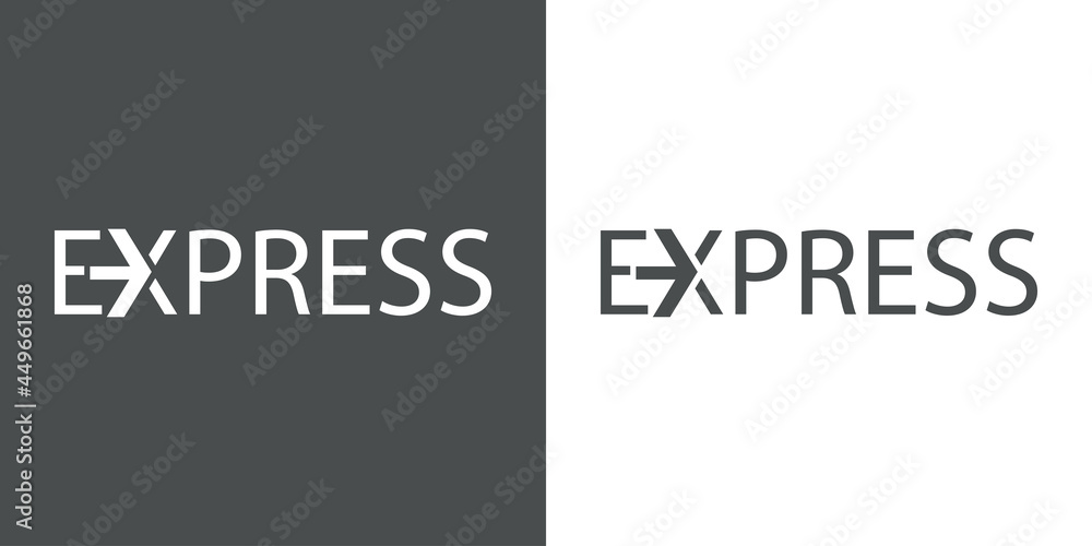 Logo con palabra Express con flecha con forma de letra X en fondo y ...