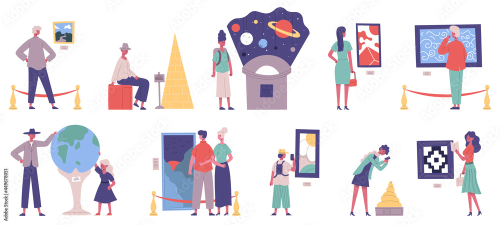 Museum, art gallery and planetarium exhibition excursion visitors ...