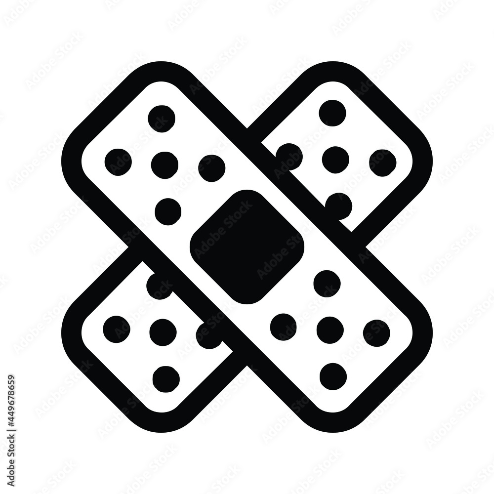 Band-Aid Black and White Vector Design for Icon, Symbol, and Logo. EPS ...