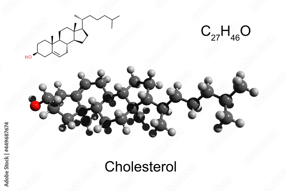 Chemical formula, skeletal formula and 3D ball-and-stick model of ...