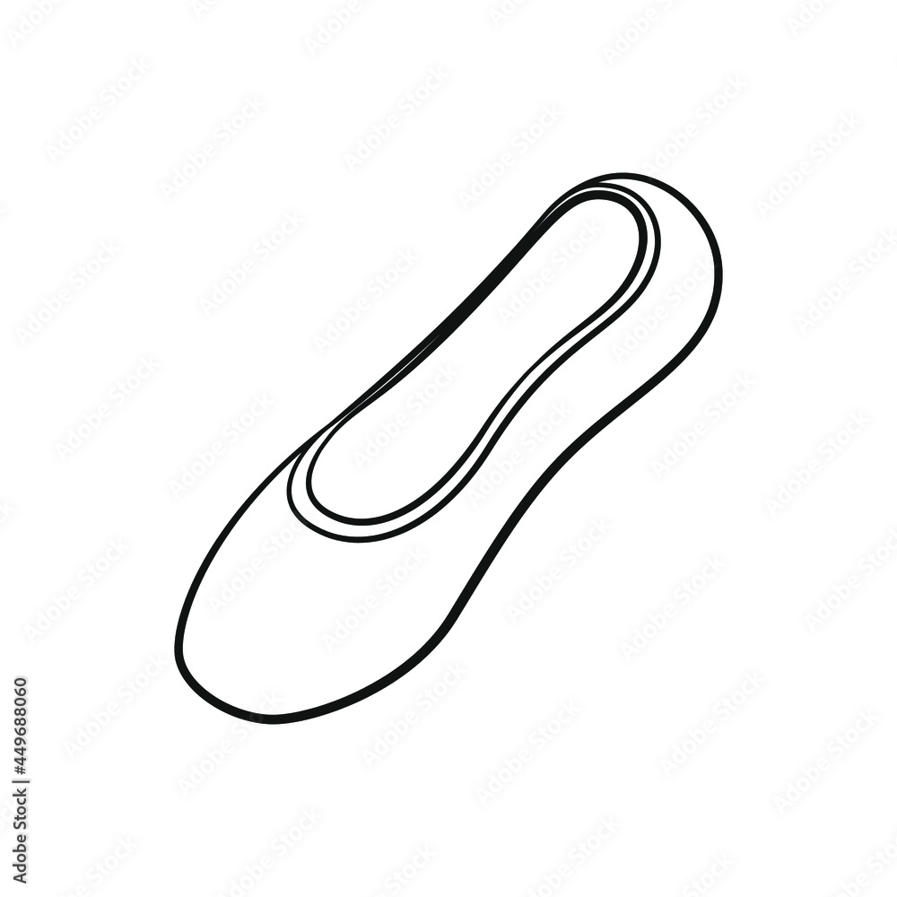 Single flat shoe outline. Pointe shoes clipart, ballet shoes simple ...