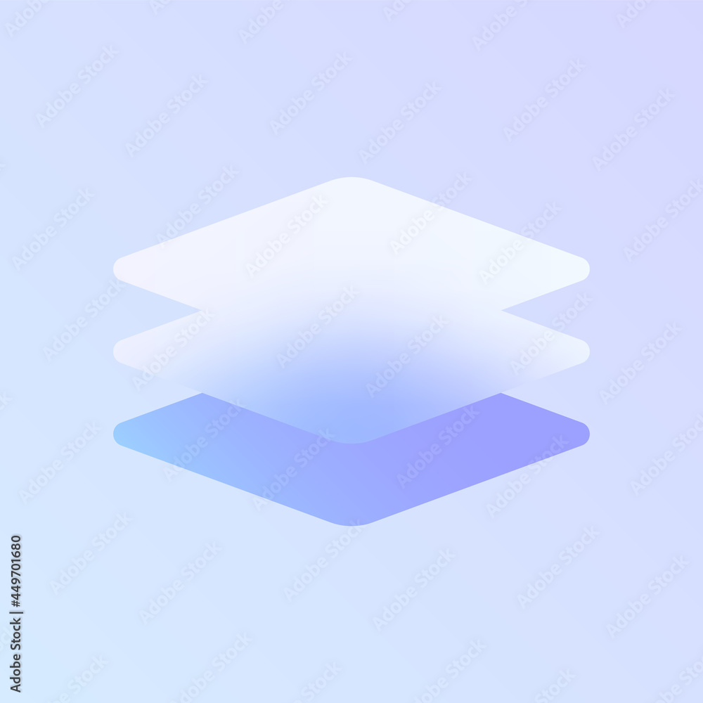 layers glass morphism trendy style icon. layers transparent glass ...