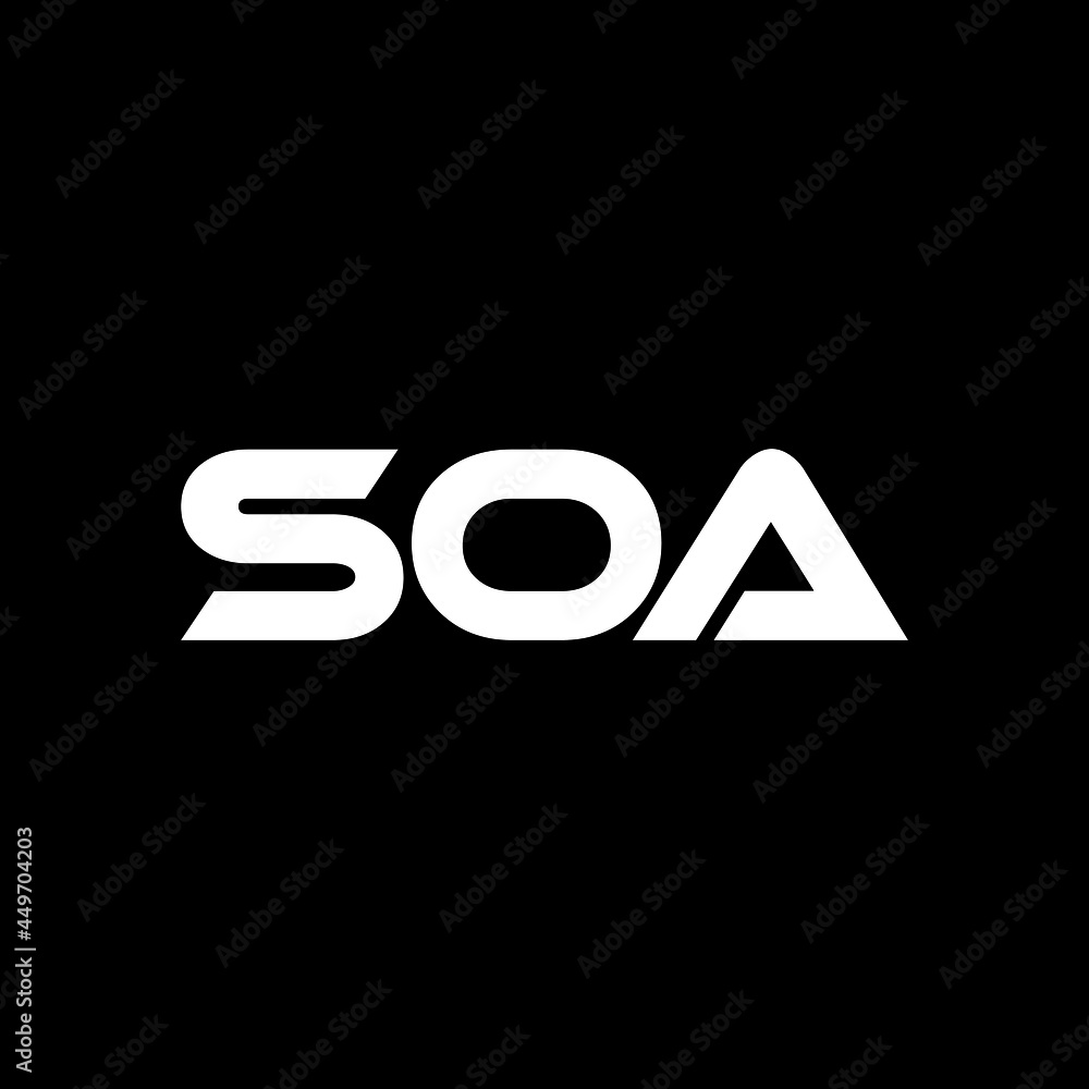 SOA letter logo design with black background in illustrator, vector ...