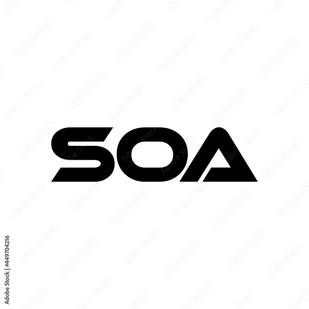 SOA letter logo design with white background in illustrator, vector ...