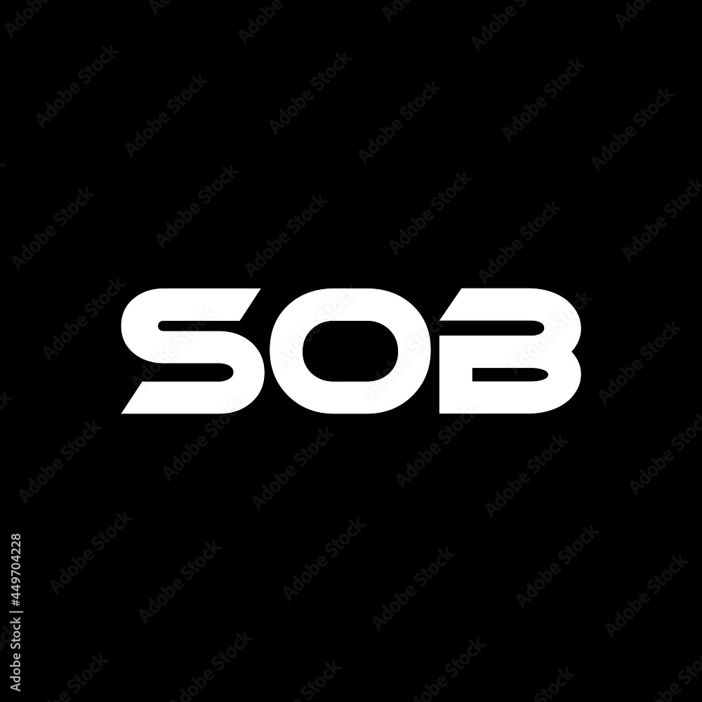 SOB letter logo design with black background in illustrator, vector ...