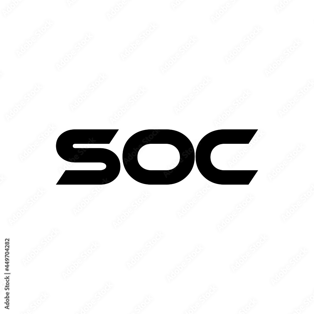 SOC letter logo design with white background in illustrator, vector ...
