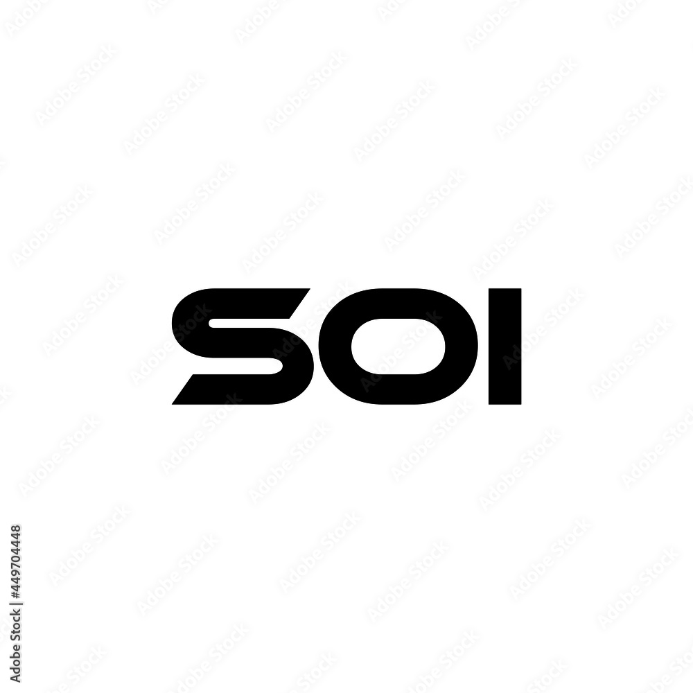 Vetor do Stock: SOI letter logo design with white background in ...