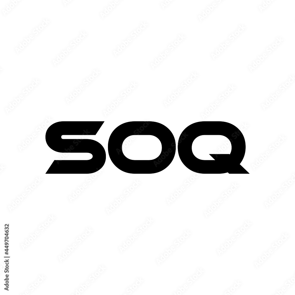 SOQ letter logo design with white background in illustrator, vector ...