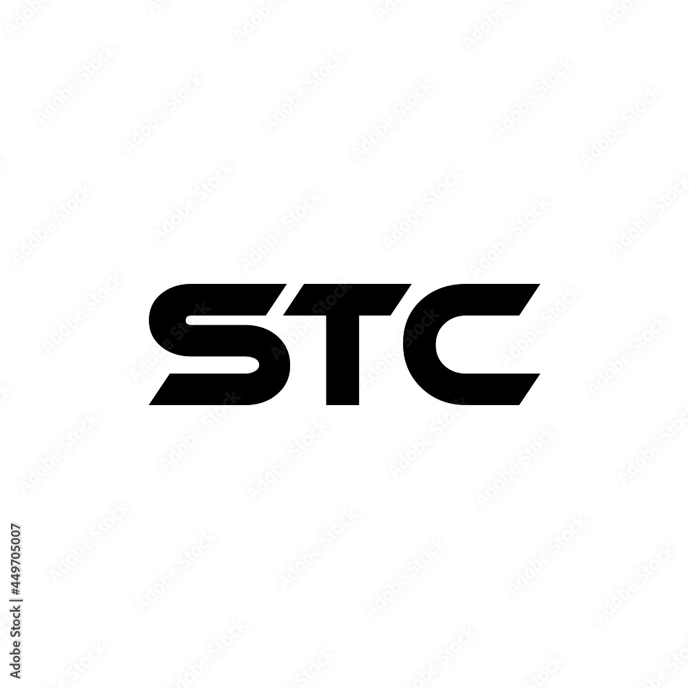 STC letter logo design with white background in illustrator, vector ...