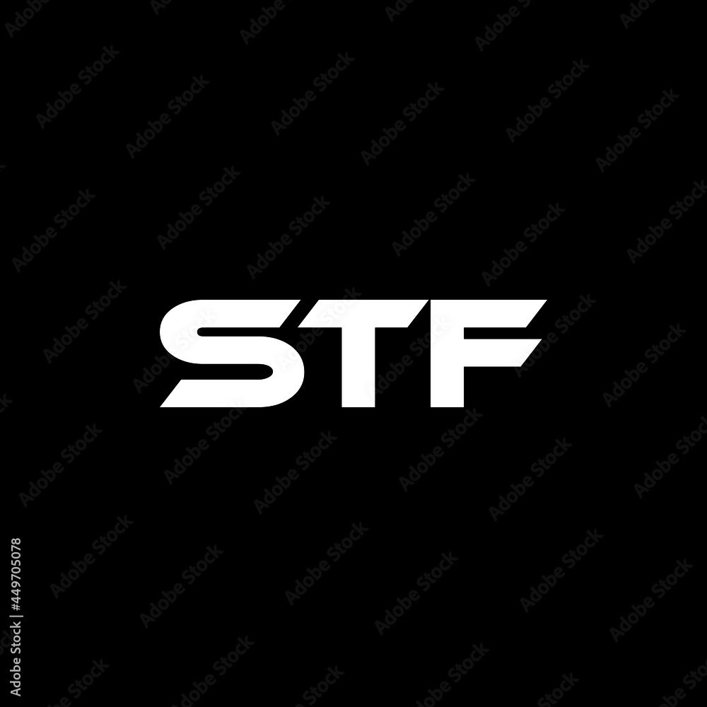 STF letter logo design with black background in illustrator, vector ...