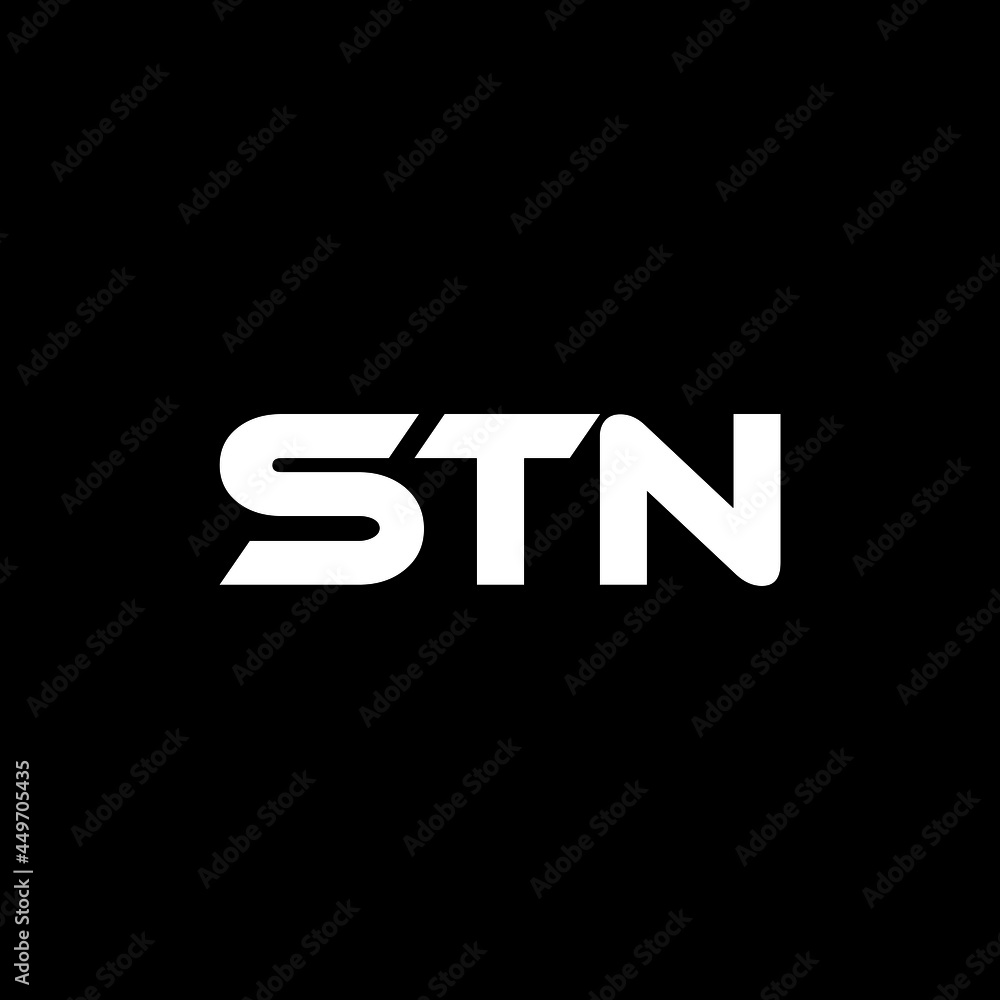 Vetor do Stock: STN letter logo design with black background in ...