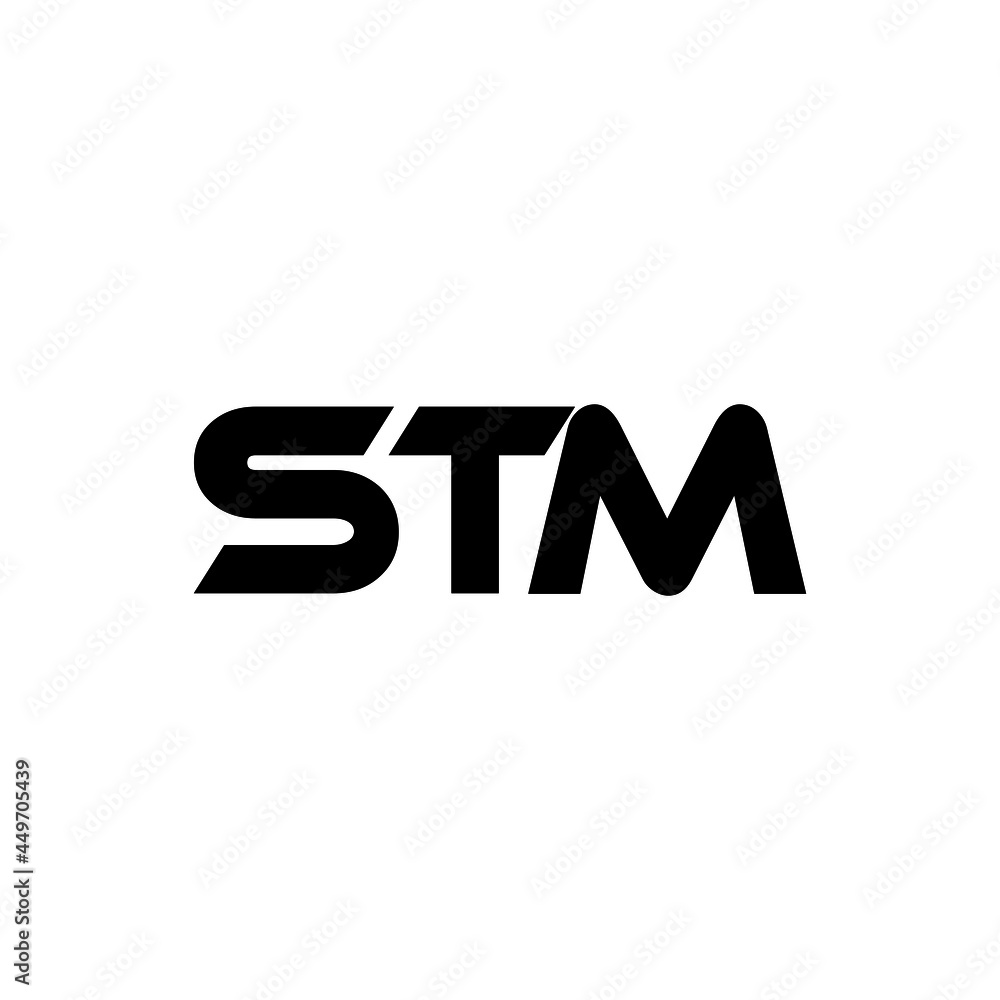 STM letter logo design with white background in illustrator, vector ...