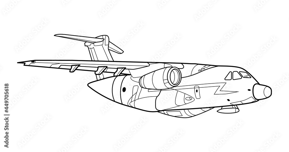 Adult military aircraft coloring page for book and drawing. Airplane ...
