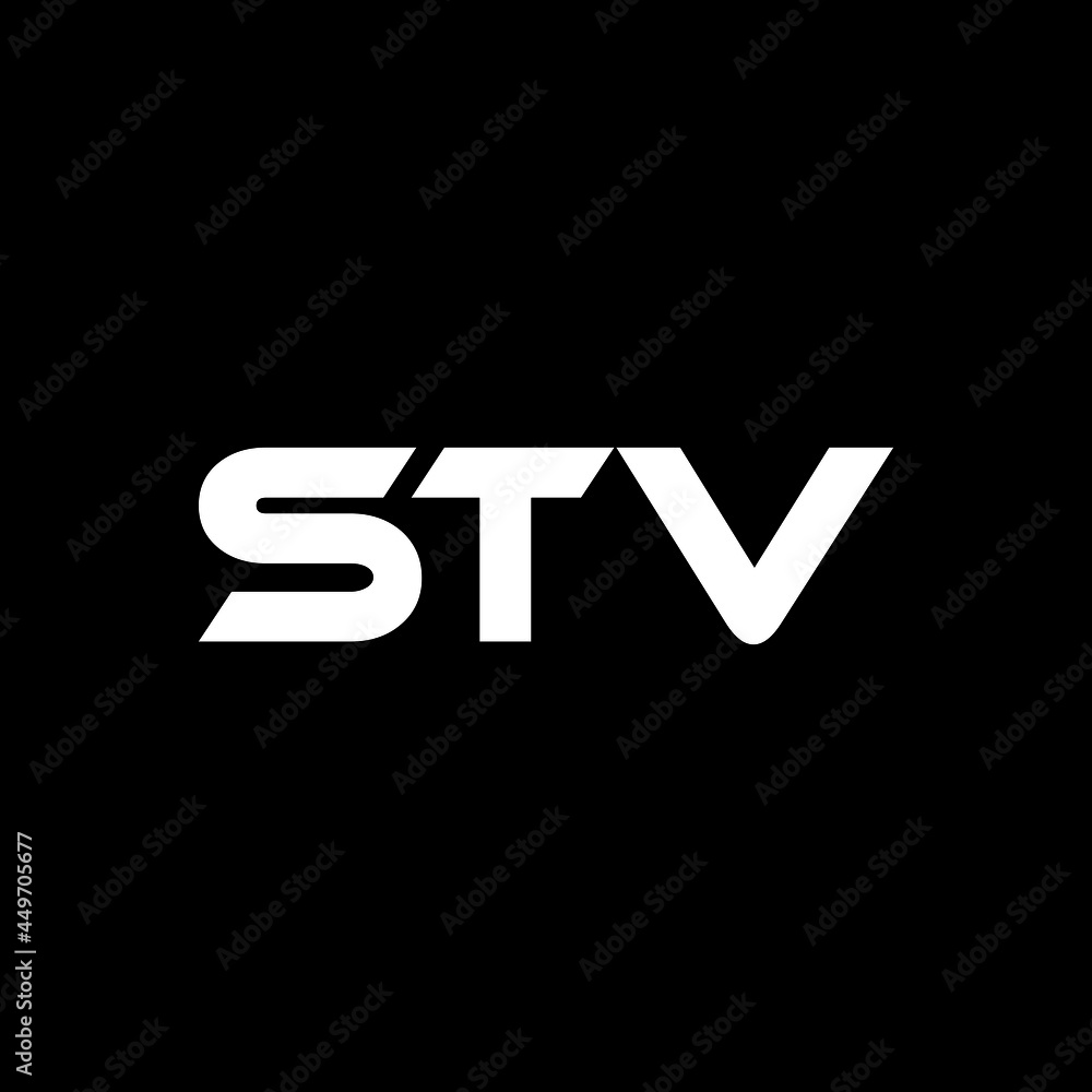 STV letter logo design with black background in illustrator, vector ...