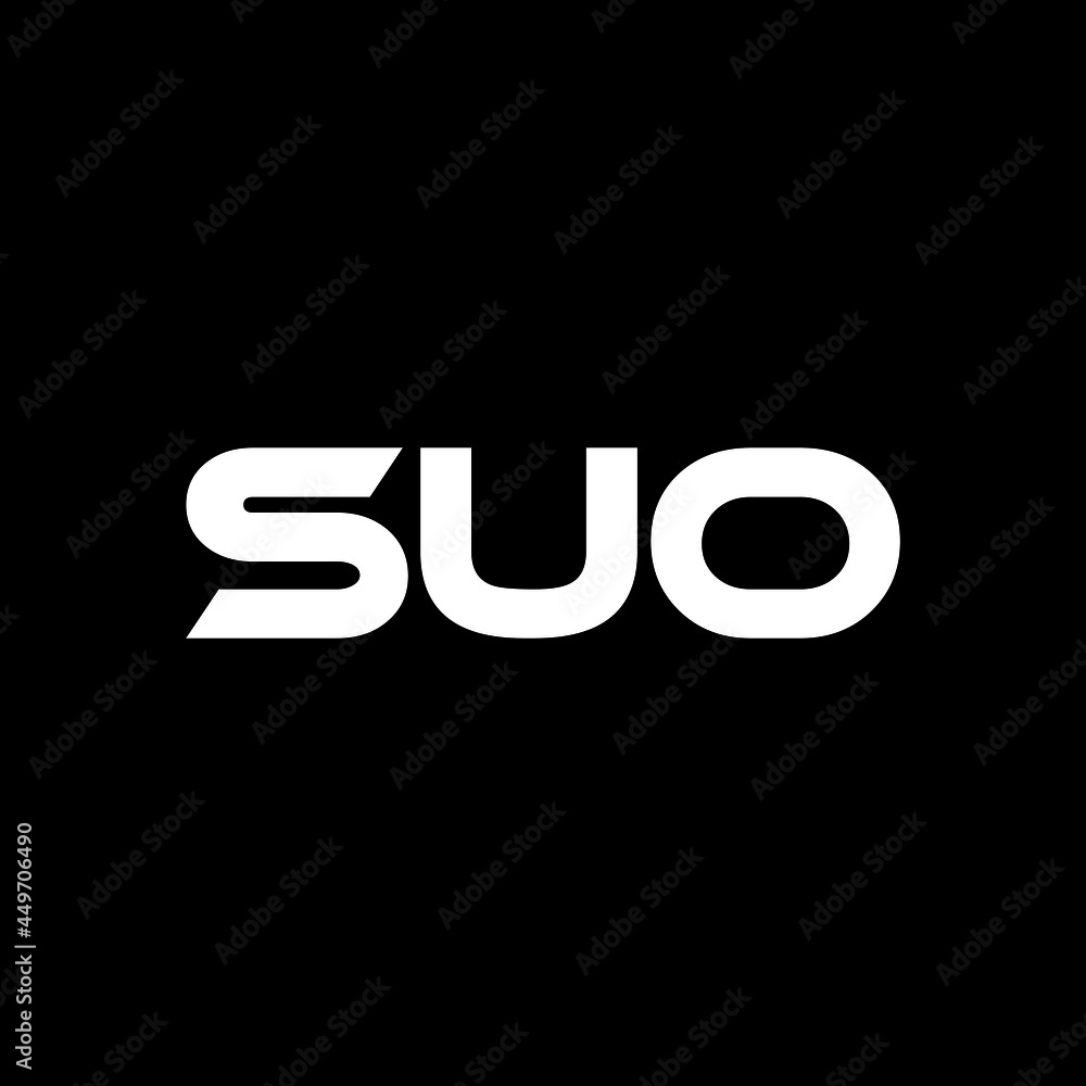 SUO letter logo design with black background in illustrator, vector ...