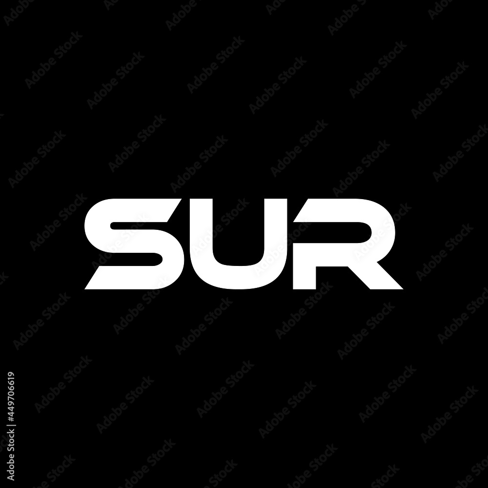 SUR letter logo design with black background in illustrator, vector ...