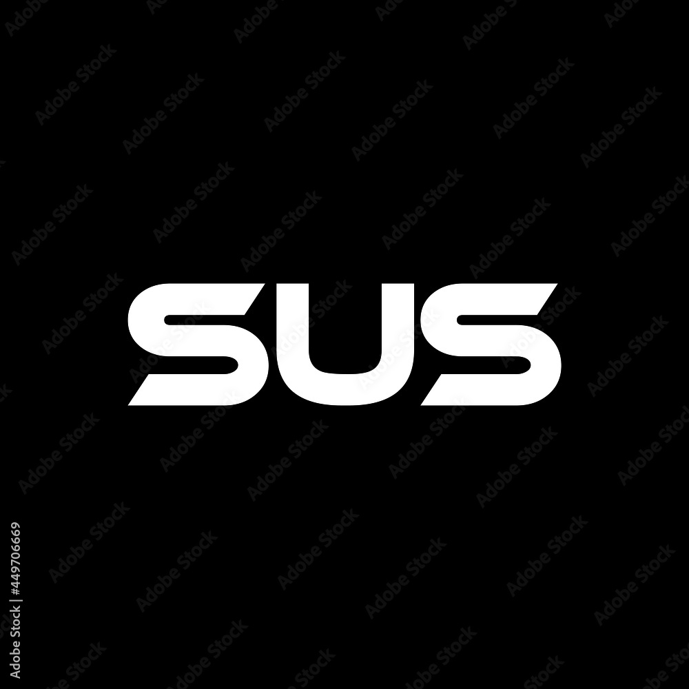 SUS letter logo design with black background in illustrator, vector ...