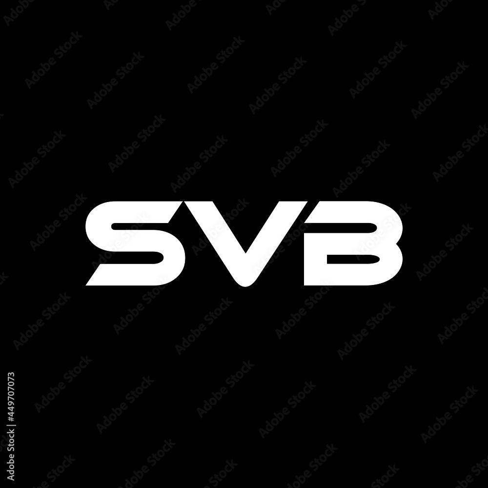 SVB letter logo design with black background in illustrator, vector ...