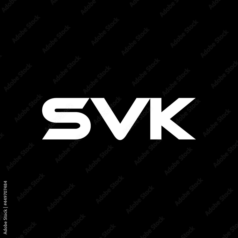 SVK letter logo design with black background in illustrator, vector ...