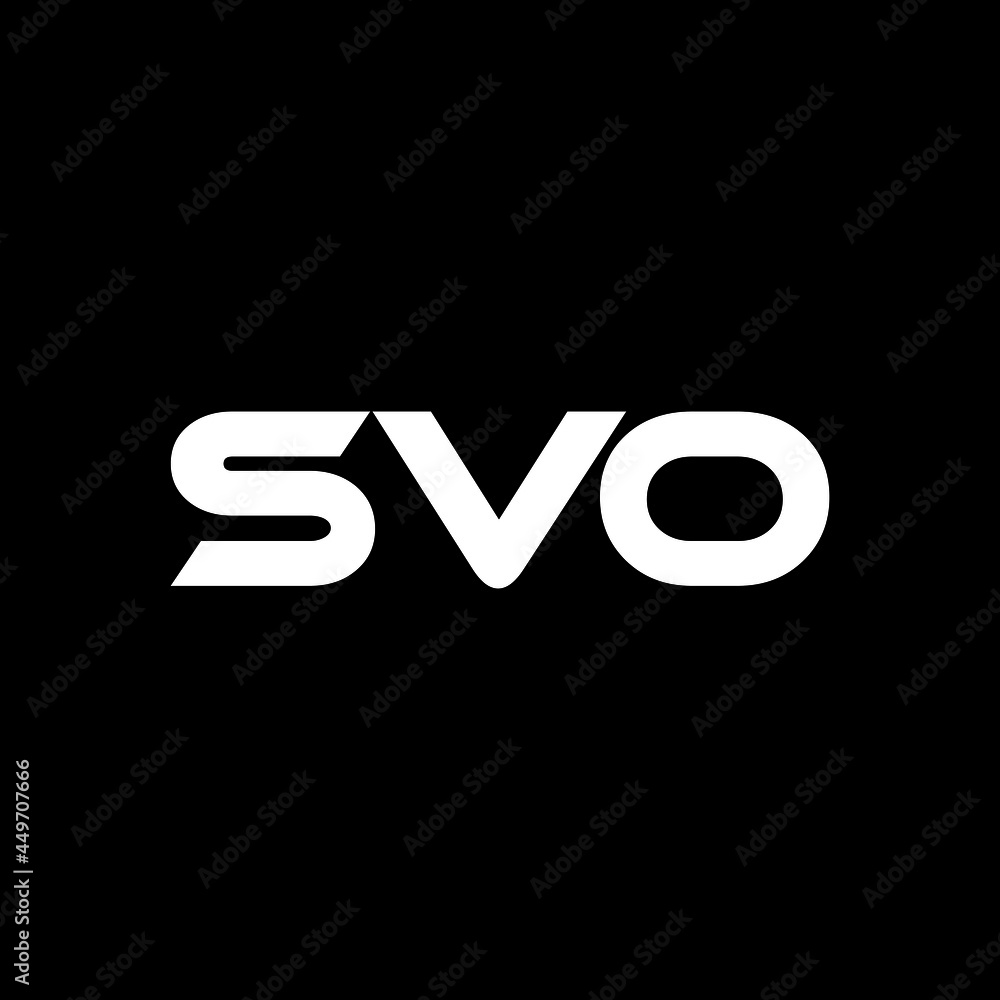 SVO letter logo design with black background in illustrator, vector ...