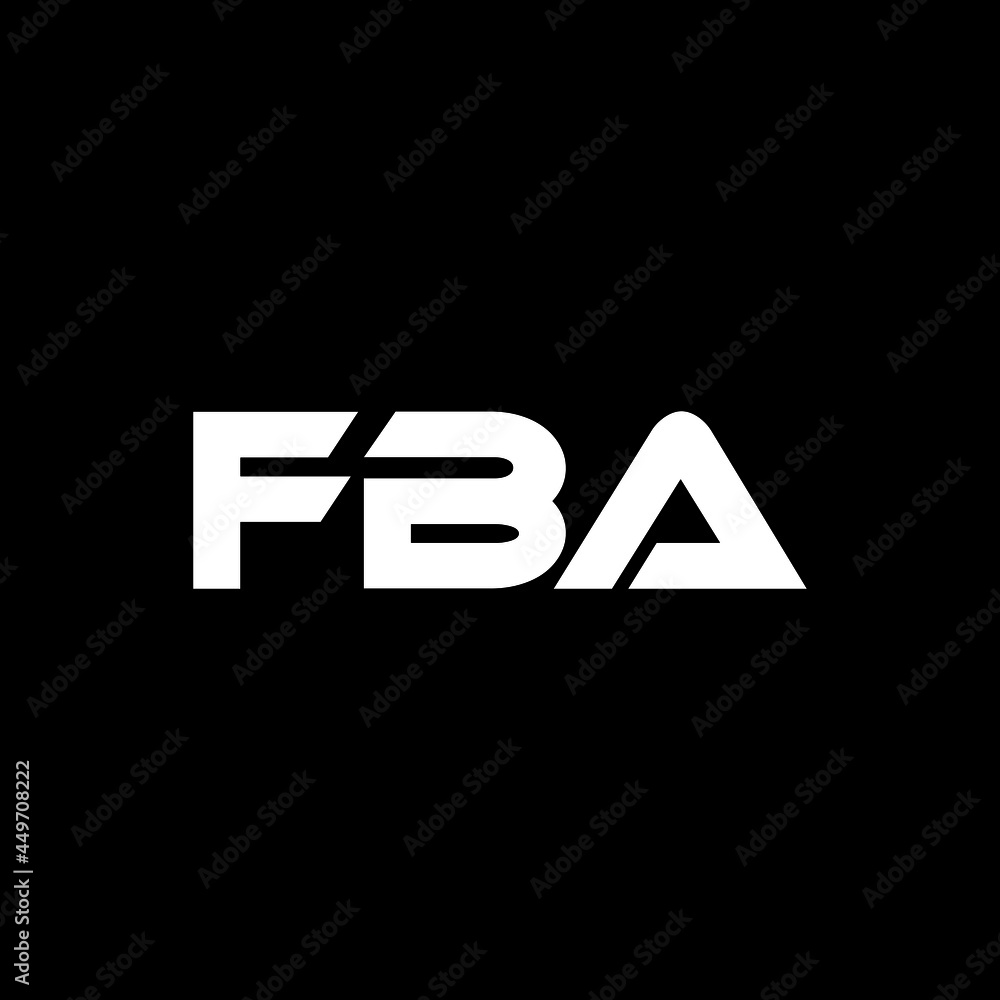 FBA letter logo design with black background in illustrator, vector ...