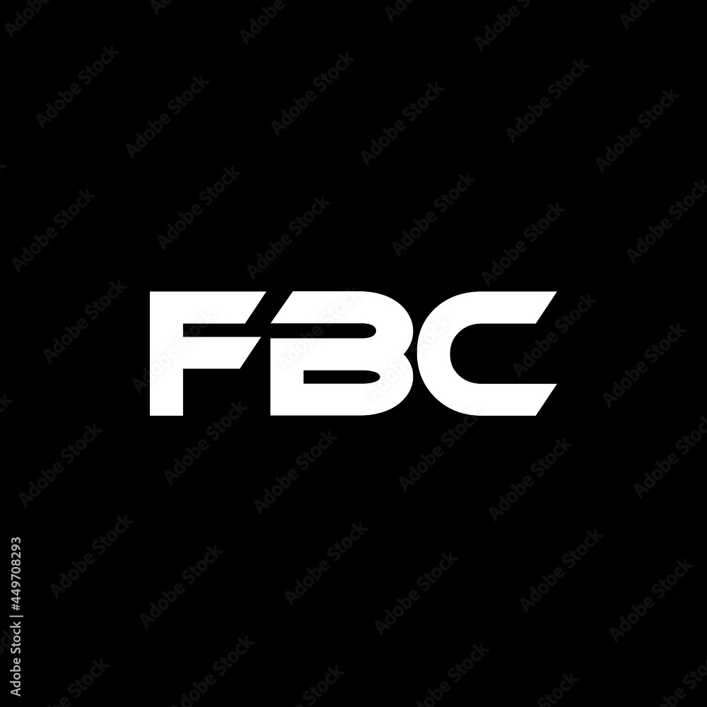 FBC letter logo design with black background in illustrator, vector ...