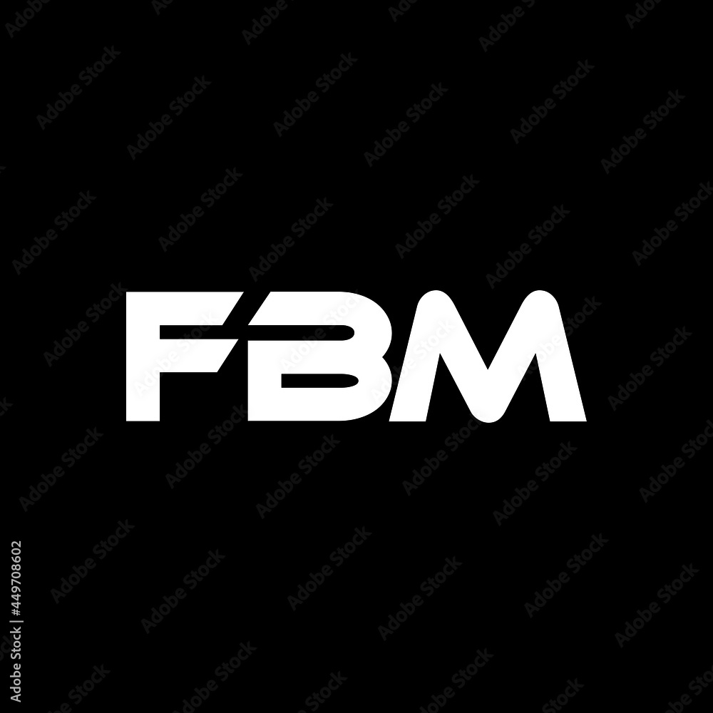 Vecteur Stock FBM letter logo design with black background in ...