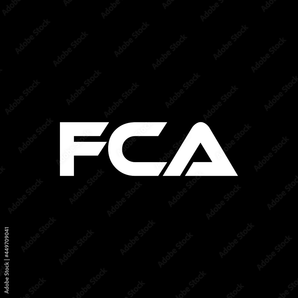 FCA letter logo design with black background in illustrator, vector ...