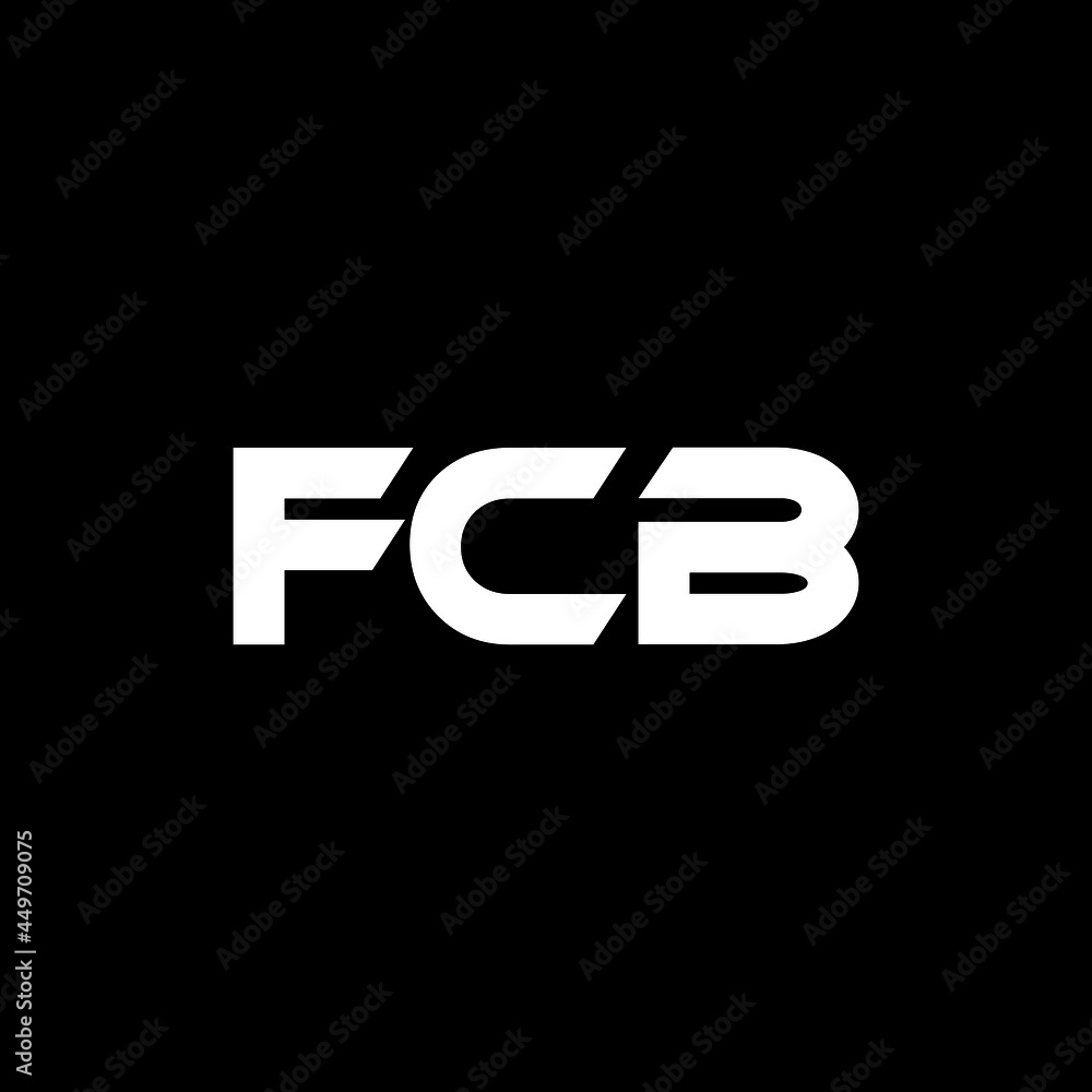 FCB letter logo design with black background in illustrator, vector ...