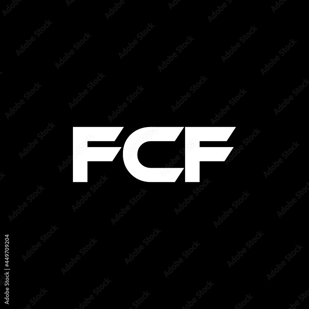FCF letter logo design with black background in illustrator, vector ...