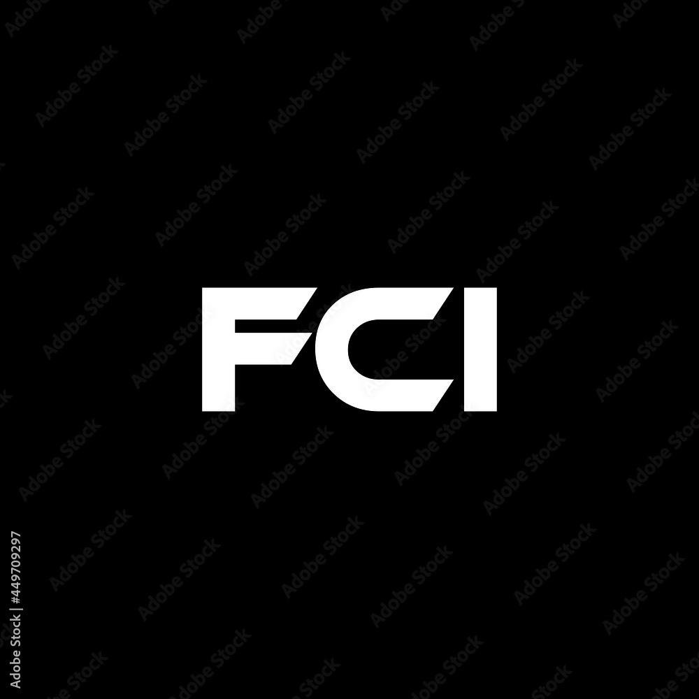 FCI letter logo design with black background in illustrator, vector ...