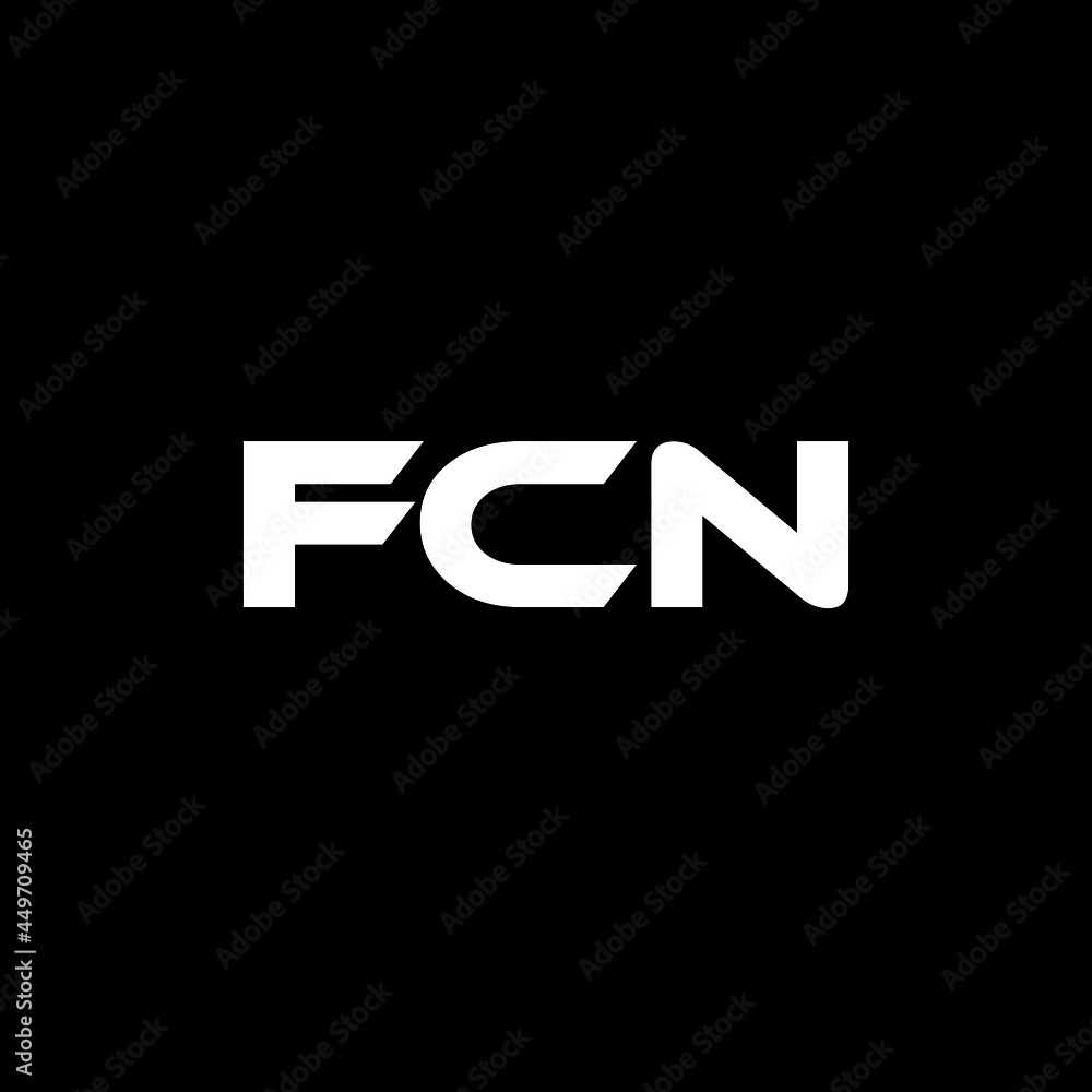 FCN letter logo design with black background in illustrator, vector ...