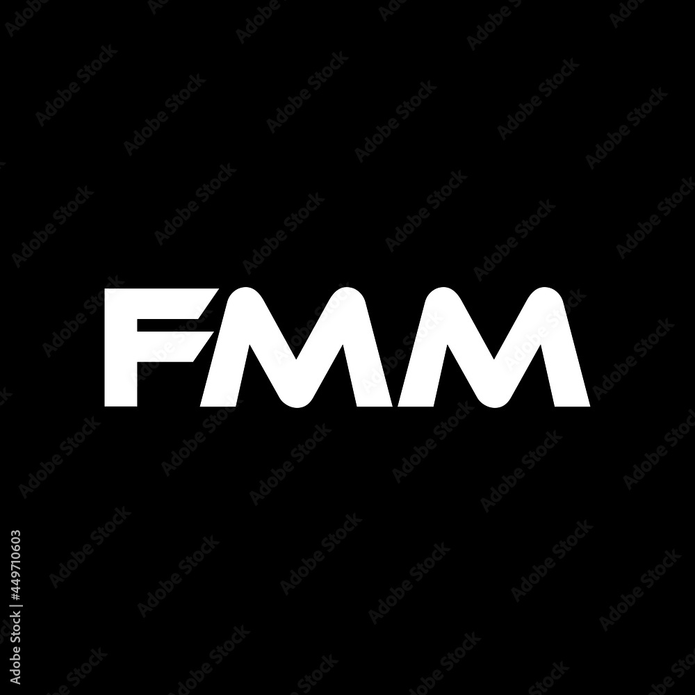 FMM letter logo design with black background in illustrator, vector ...