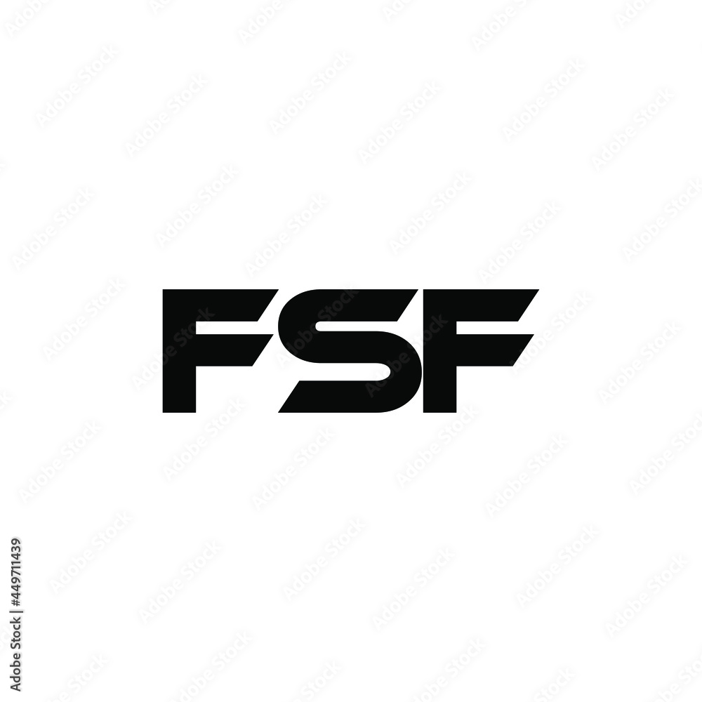 FSF letter logo design with white background in illustrator, vector ...