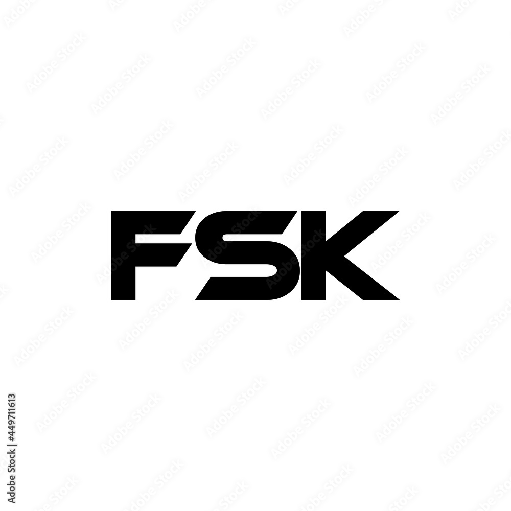 FSK letter logo design with white background in illustrator, vector ...