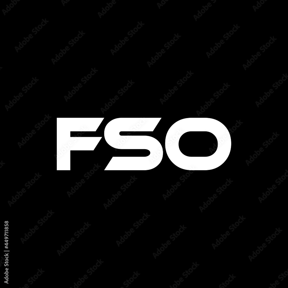 Vecteur Stock FSO letter logo design with black background in ...